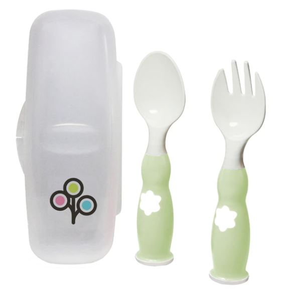 Zoli 宝宝餐具 婴儿辅食叉勺套装 - Sea Foam Green