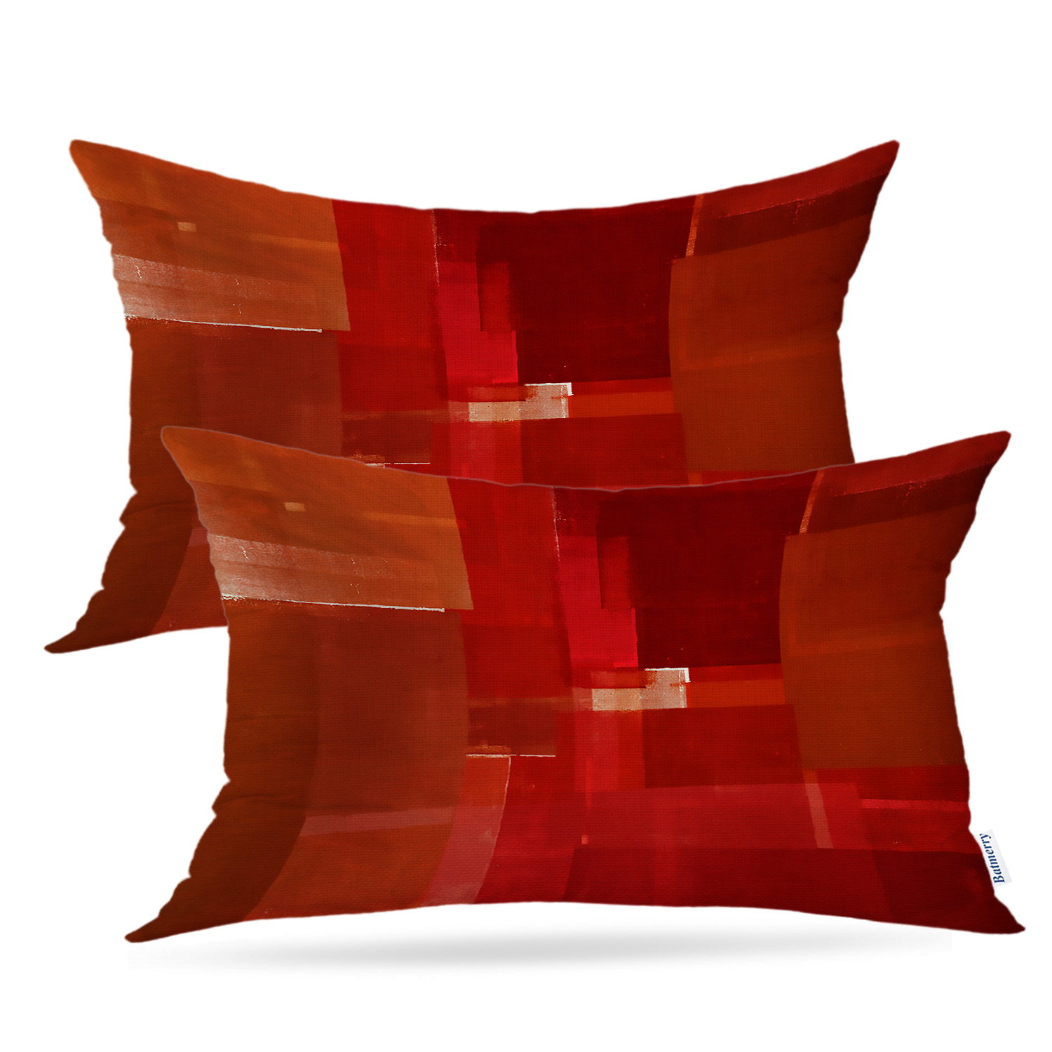 Batmerry Modern Art Textures Throw Pillow Covers,Red Orange Abstract ...
