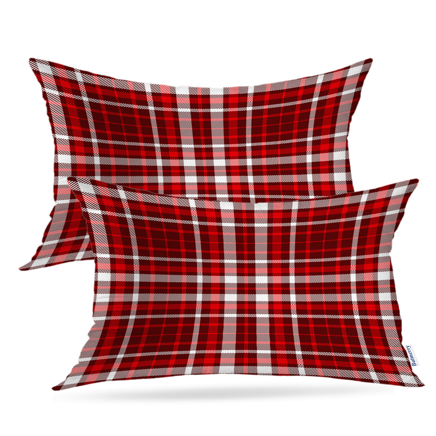 Batmerry Geometric Red Plaid Throw Pillow Covers,Fashion Cloth Blanket ...