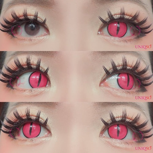 邪恶粉恶魔之眼隐形眼镜 Sweety Crazy Pink Demon Eye Colored Contact Lenses
