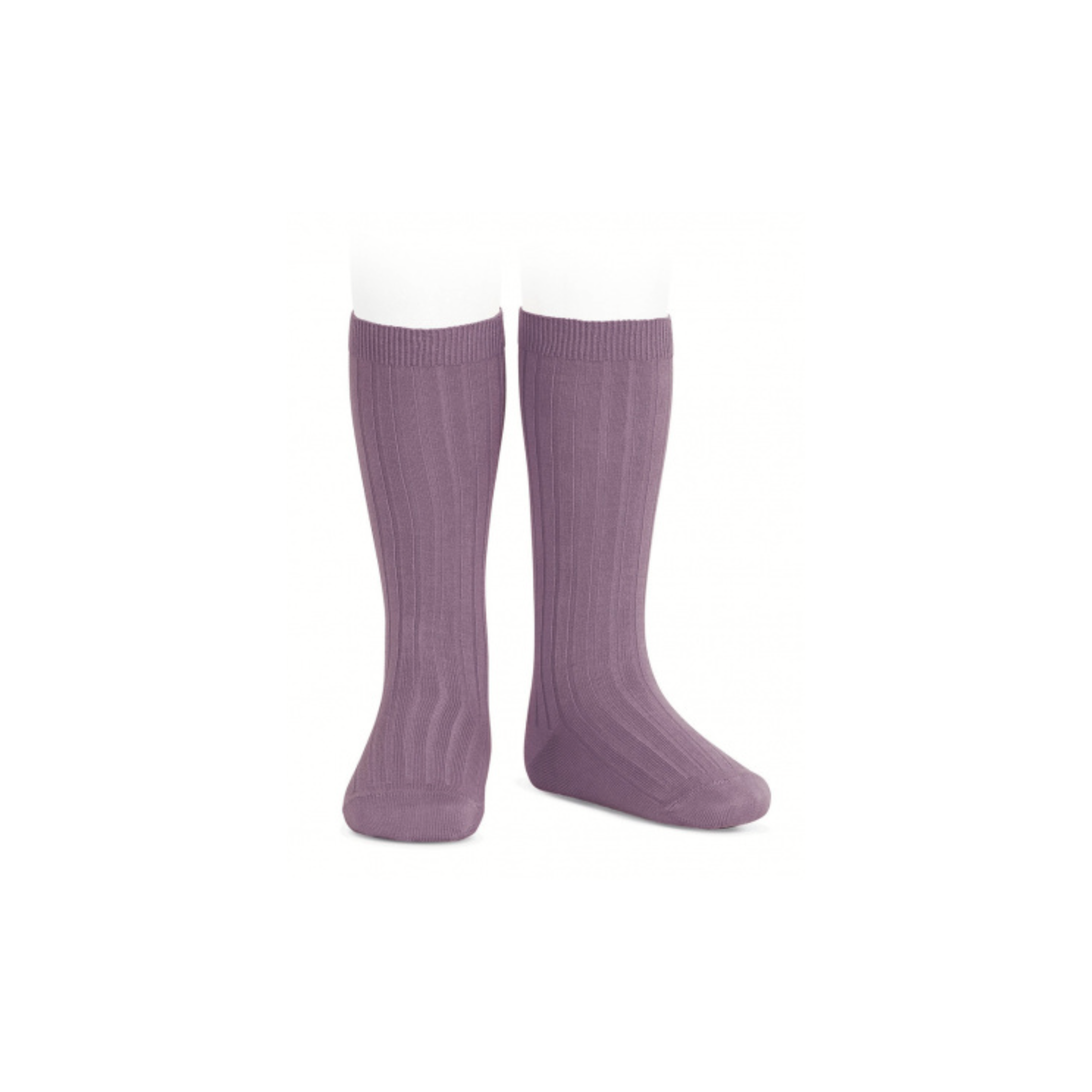 Condor Basic Rib Knee High Socks Amethyst